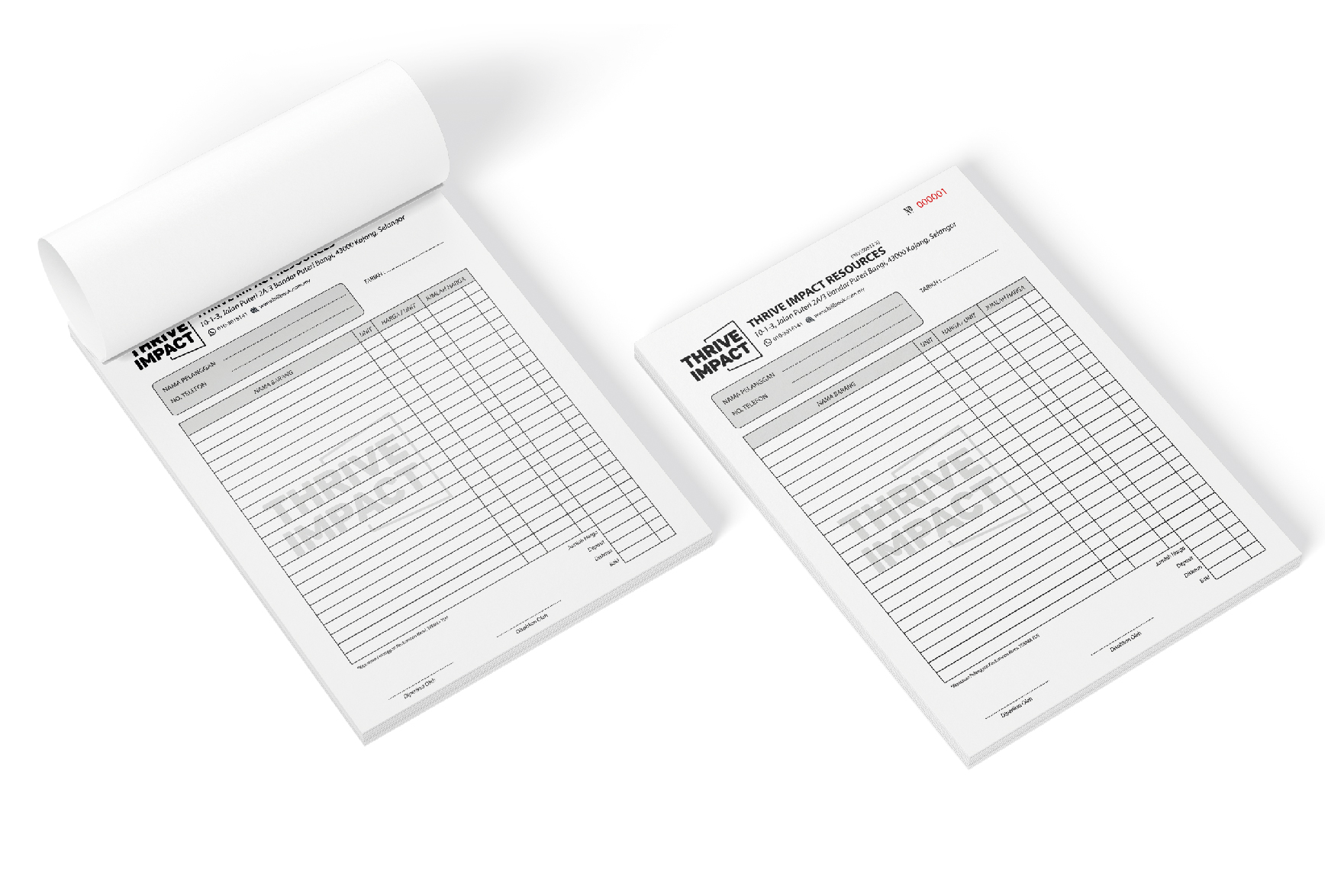 Bill Book Printing - Tempah Buku Resit, Invoice & Receipt Book